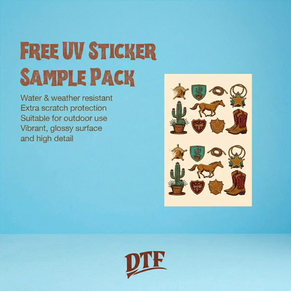 Free UV Sticker Sample Pack – DTF TOWN